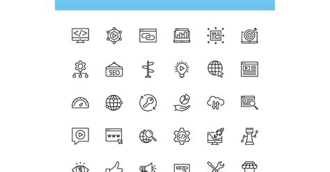 Web Development Line Icon Set Icons Objects Ft Icon And Vector Envato