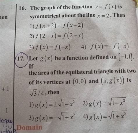 Let Gx Be A Function Defined On −11 If The Area Of The Equilateral