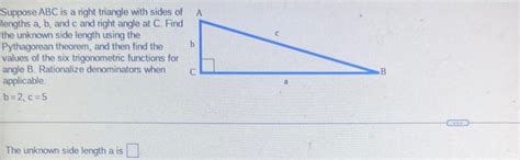 Answered Suppose Abc Is A Right Triangle With Sides Of Lengths A B