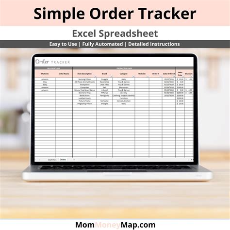 Simple Order Tracker Excel Spreadsheet Organized Online Shopping