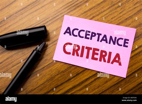 Word Writing Acceptance Criteria Business Concept For Digital Criterion Written On Sticky Note