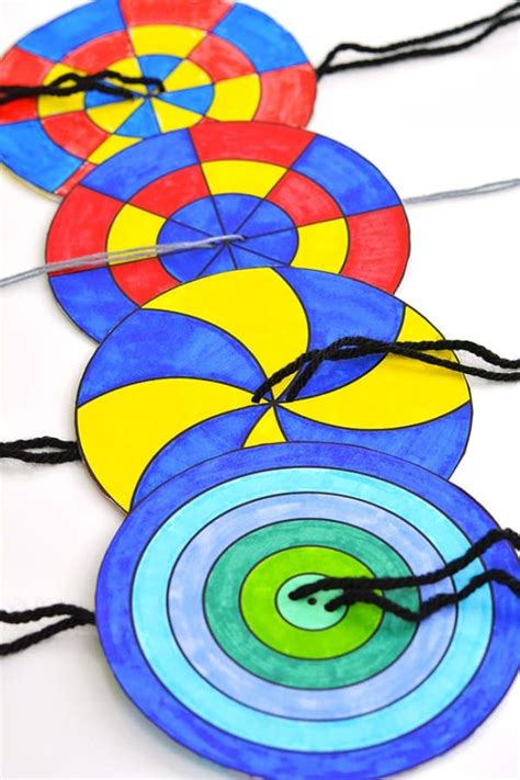 Diy String Spinner Toy Paper Wheel Spinner Toy