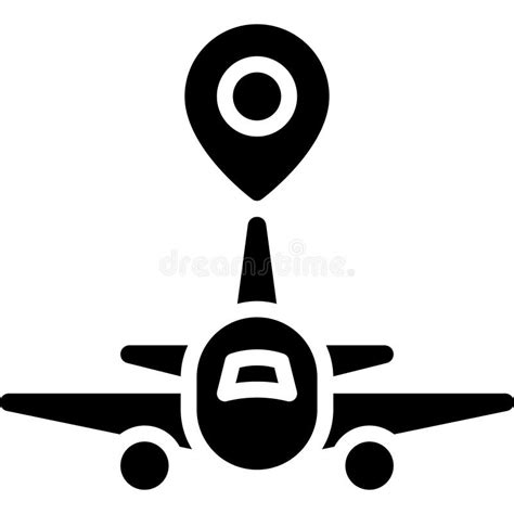 pin with plane icon location map and navigation vector stock vector