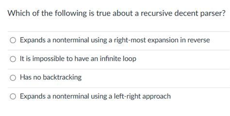 Solved Which Of The Following Is True About A Recursive