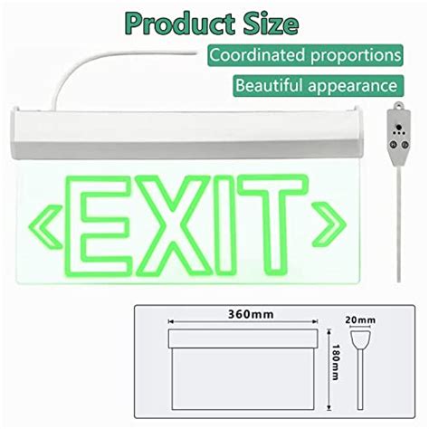 AKT LIGHTING Green Emergency Exit Sign UL Listed 120 277V LED Edge Lit Exit Sign With Battery