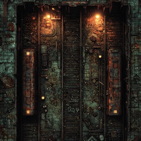 10 Cyberpunk Train Railroad Battlemaps Sci Fi Dnd Battle Map Dandd