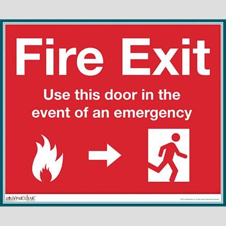 Square Red Fire Exit Signage For Industrial Jp Ads Sign Boards ID 9463382673