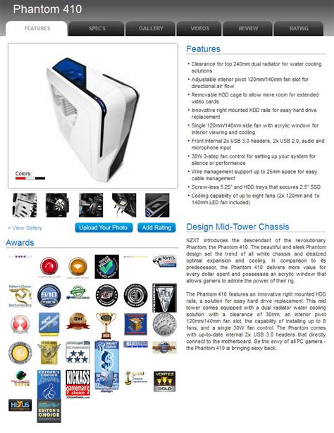 Nzxt Phantom 410 Chassis Nzxt Phantom 410 Chassis สวยล้ำไม่ซ้ำใคร