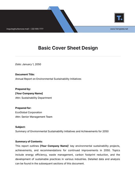 Free Document Cover Sheet Outline Template To Edit Online