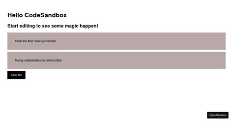 First Codesandbox First Codesandbox