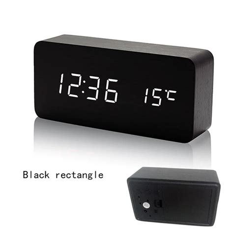 큐브 스퀘어 디지털 Led 나무 테이블 알람 시계 Buy 나무 Led 디지털 알람 시계 현대 디지털 알람 시계나무 알람