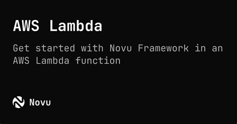 Aws Lambda Novu Documentation