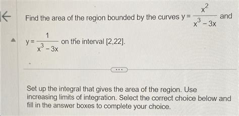 Solved Find The Area Of The Region Bounded By The Curves