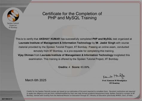 Iit Bombay Spoken Tutorial Php And Mysqlbcalimit Akshay Choudhary