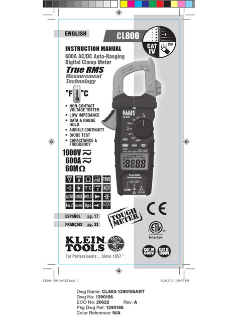 Klein Cl800 Clamp Meter Manual Pdf Alternating Current Thermocouple