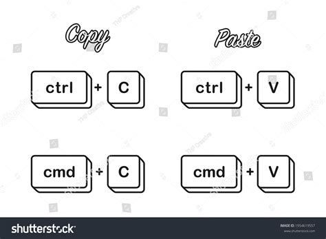 Ctrl C Cmd C V Shortcut Stock Vector Royalty Free 1954619557 Shutterstock