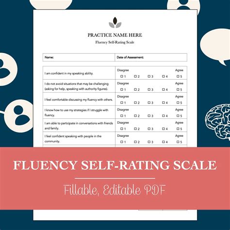 Fluency Self Rating Scale Worksheet For Speech Therapy Editable