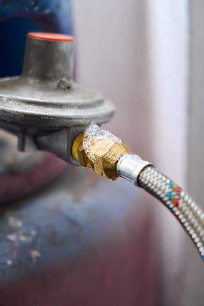 Premium Photo Caution Bubbles In Gas Cylinder Hose Gas Leak