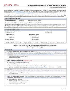 Inrange Progression Irp Request Doc Template PdfFiller