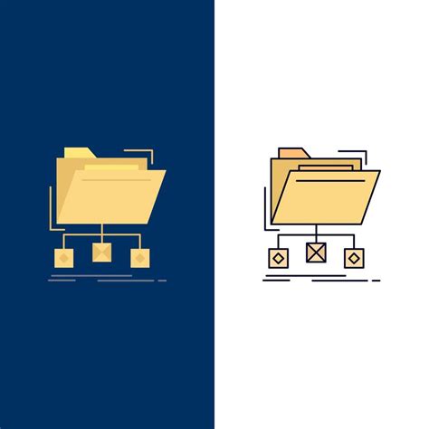 Backup Data Files Folder Network Flat Color Icon Vector 14424527 Vector
