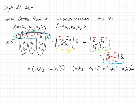 Lecture Notes On Cross Product Calculus Ii Math 1020 Docsity