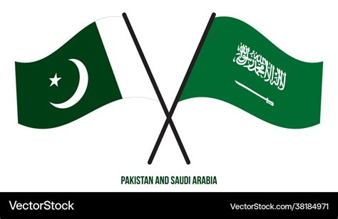 Pakistan And Saudi Arabia Flags Crossed Royalty Free Vector