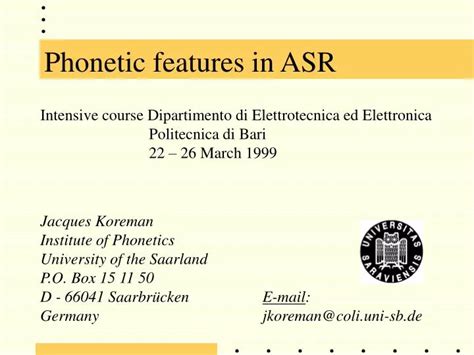 PPT Phonetic Features In ASR PowerPoint Presentation Free Download ID 6632299
