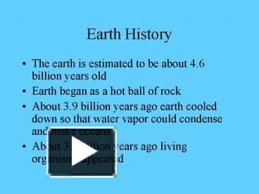 Earth History Presentation Free To View