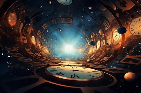 Space Of Time Dimension Concept Time Theory By Generate Ai Stock