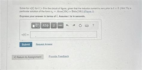 Solved Solve For V T For T In The Circuit Of Figure Chegg
