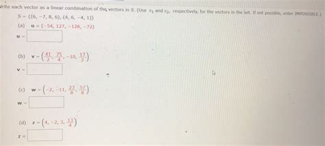 Answered Write Each Vector As A Linear… Bartleby