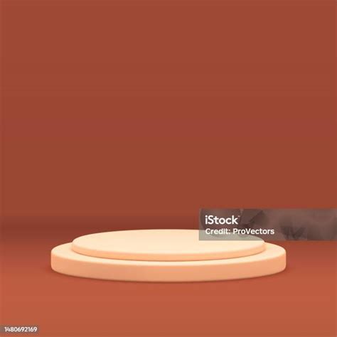 베이지색 원 장면 수준 계단 광고 연단 디스플레이 제품 프레젠테이션 3d 디자인 벡터 3차원 형태에 대한 스톡 벡터 아트 및 기타 이미지 3차원 형태 갈색 건설