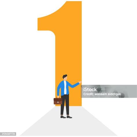 1번 모양의 열린 문 앞에 서 있습니다 비즈니스 벡터 일러스트 레이 션 들어가기에 대한 스톡 벡터 아트 및 기타 이미지 들어가기 가능성 개념 Istock