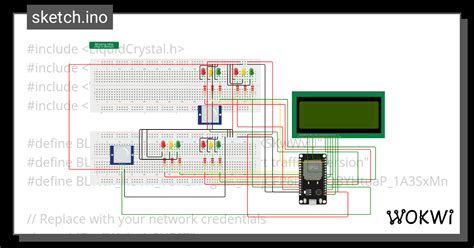 Smart Traffic Diversion Wokwi Esp32 Stm32 Arduino Simulator