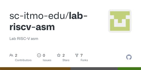 GitHub Sc Itmo Edu Lab Riscv Asm Lab RISC V Asm