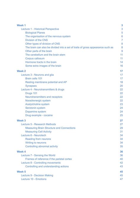 Lecture Notes Brain And Behaviour Psyc0014 Brain And Behaviour