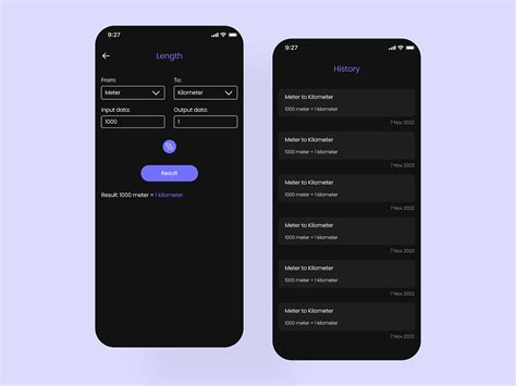 unit converter application behance