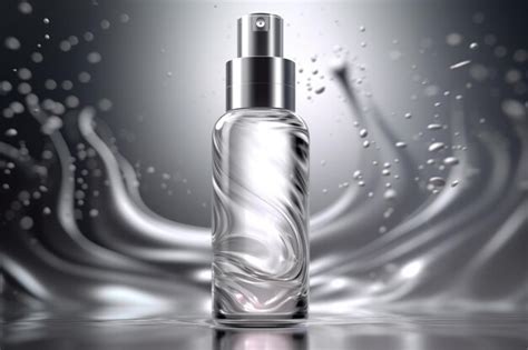 Premium Ai Image Realistic Illustration Of A Glass Bottle With A Spray Of Water On A