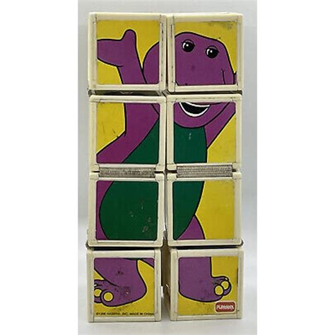 Playskool Hasbro Barney And Friends Flip Blocks Connected 1996 Has Wear Vintage Everymarket
