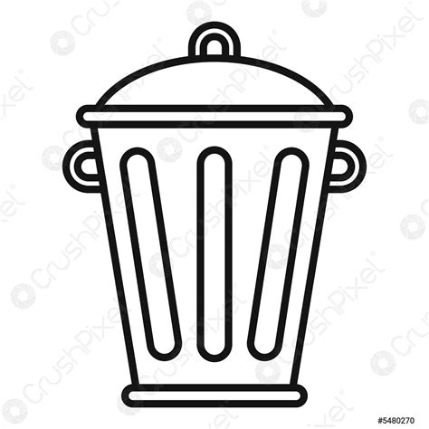 Steel Recycle Bin Icon Outline Vector Reduce Trash Stock Vector 5480270 Crushpixel