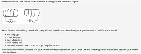 Solved Two Solenoids Are Close To Each Other As Shown In Chegg