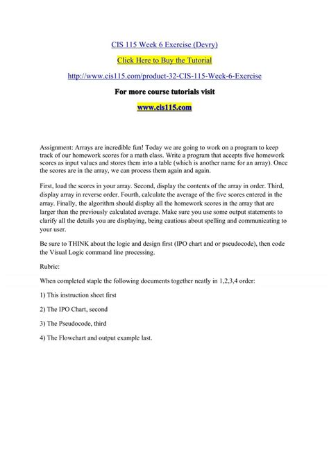 CIS 115 Tutorials Cis115dotcom