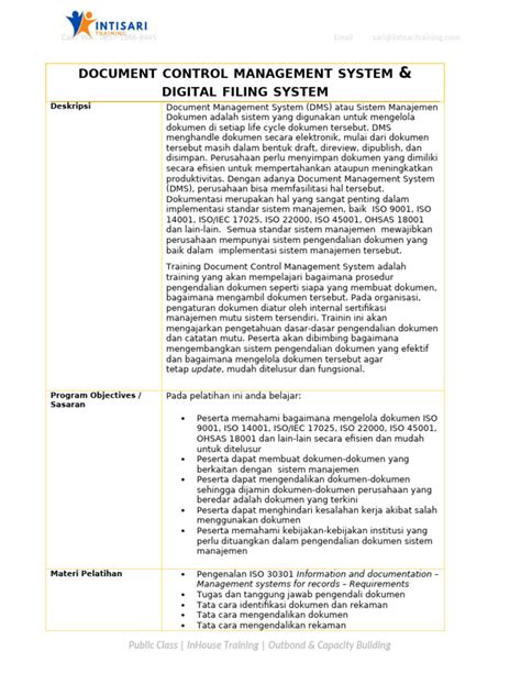 Silabus Document Control And Dfs For Trainer Pdf Computing