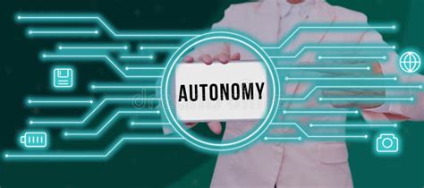 Text Sign Showing Autonomy Conceptual Photo Vehicle That Can Guide Itself Without Human