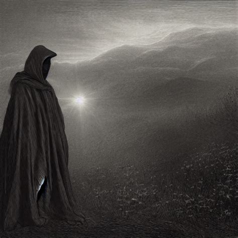 Black Cloaked Figure Drawing