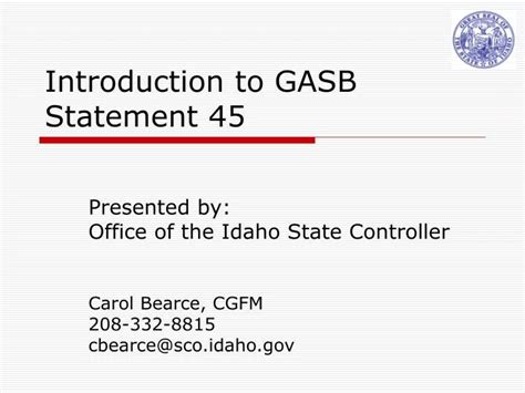 PPT Introduction To GASB Statement 45 PowerPoint Presentation Free Download ID 3226528