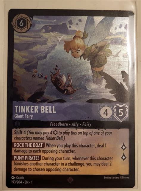 Tinker Bell Holo Super Rare Lorcana En 193 204 Neu Gemäss Beschreibung In Wil Sg