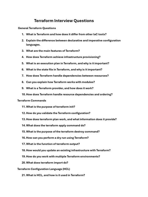 100 terraform interview questions pdf cloud computing parameter computer programming