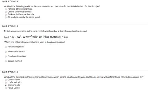 Solved Question 1 Which One Of The Following Methods For