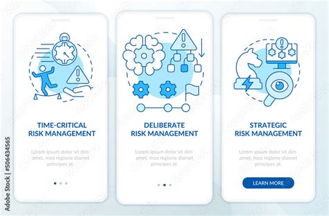 Operational Risk Management Levels Blue Onboarding Mobile App Screen